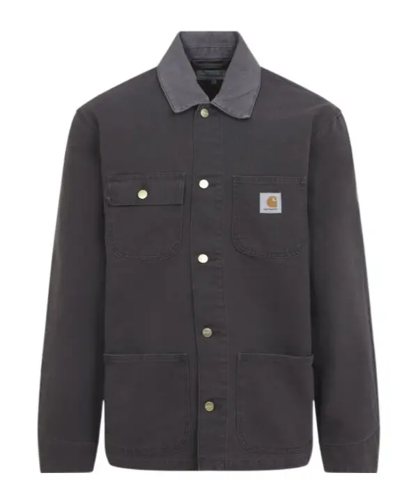 Carhartt Work In Progress Long-sleeved Casual Jacket With Button Closure - Black