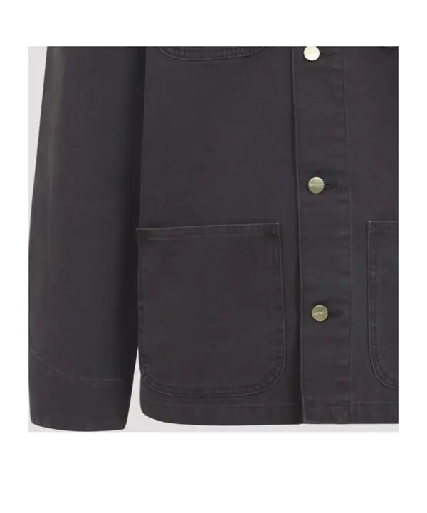 Carhartt Work In Progress Long-sleeved Casual Jacket With Button Closure - Black