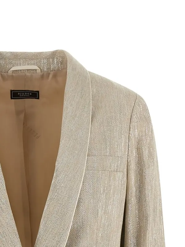 Peserico Shawl Collar Lamé Blazer