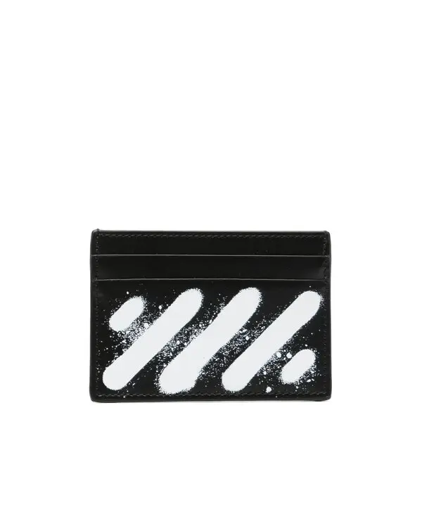 Off-White Diag-spray Card Holder - Black
