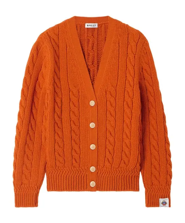 Bally Cable Knit Wool Cardigan