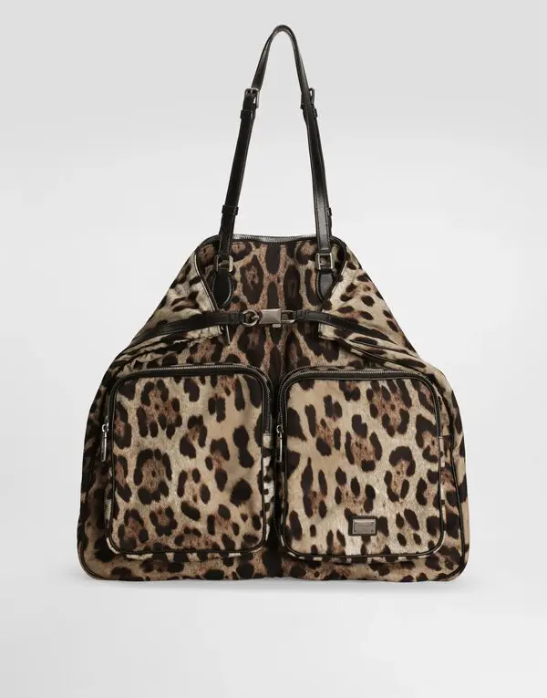 Dolce & Gabbana Leopard-print Convertible Bag - Black