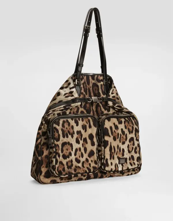 Dolce & Gabbana Leopard-print Convertible Bag - Black