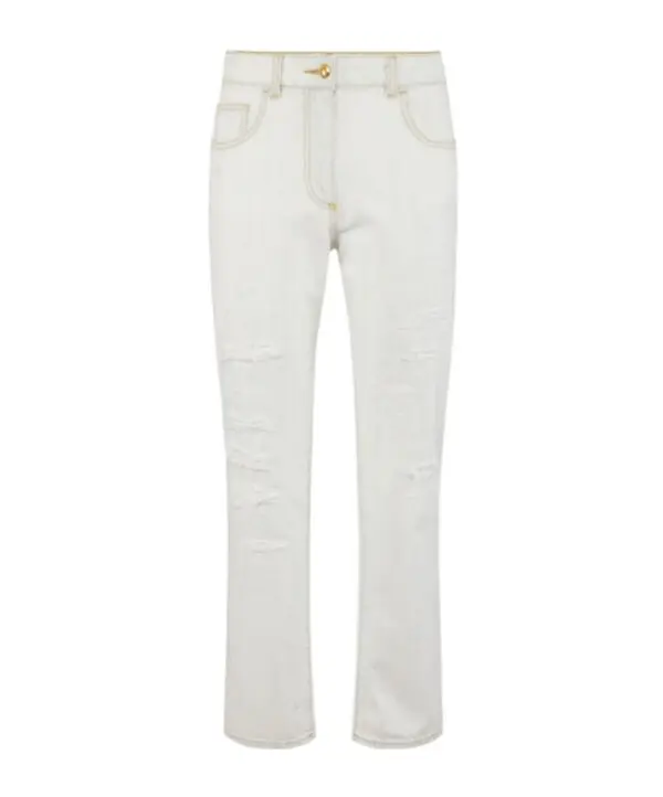 Elisabetta Franchi Denim Five-pocket Trousers - Bleached Destroyed