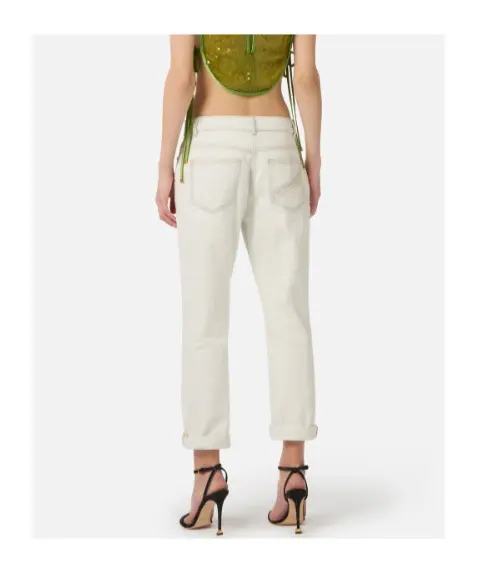Elisabetta Franchi Denim Five-pocket Trousers - Bleached Destroyed