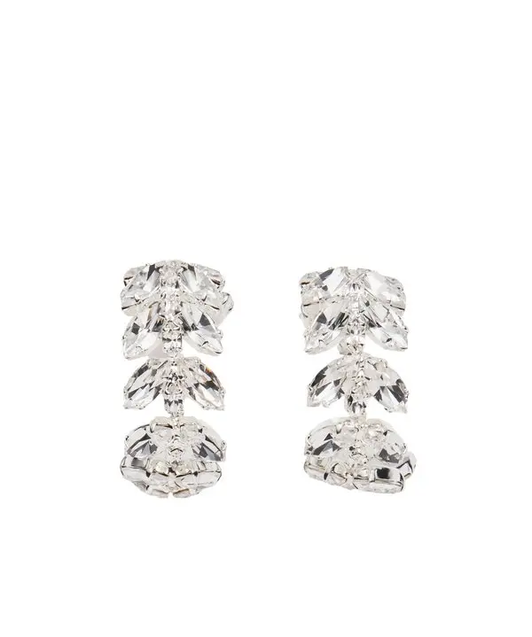 Magda Butrym Marquise Drop Earrings With Crystal Embellishments - White
