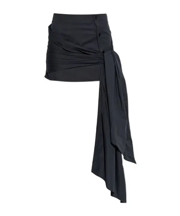 Attico Asymmetrical Draped Mini Skirt