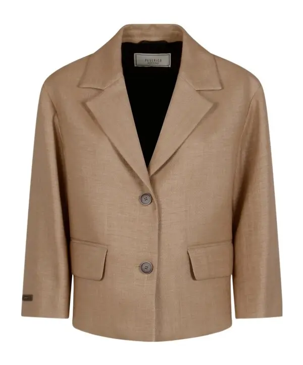 Peserico Cropped Single-breasted Blazer
