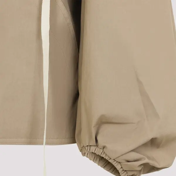 Co Rolled Collar Jacket With Drawstring Detail - Camel
