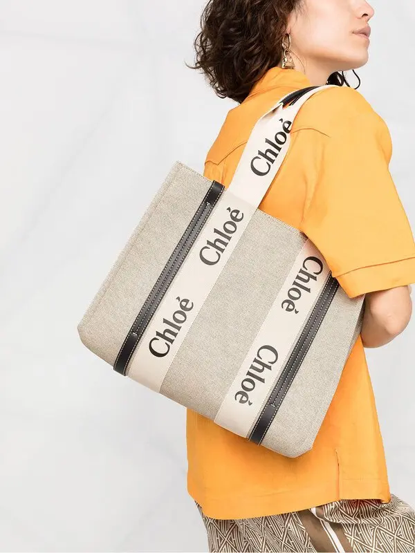 Chloé Woody Tote Bag - Nude