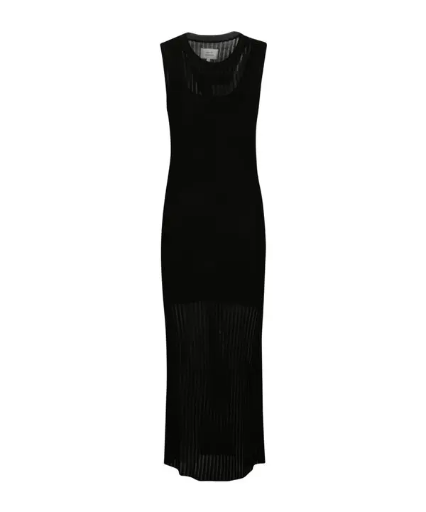 Loulou De Saison Icaria Sheer Knitted Dress - Black