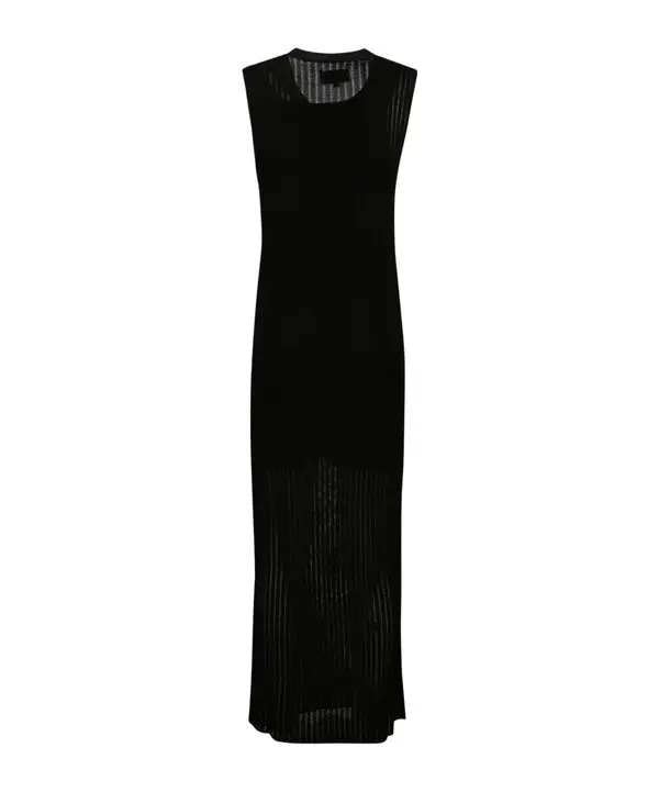 Loulou De Saison Icaria Sheer Knitted Dress - Black