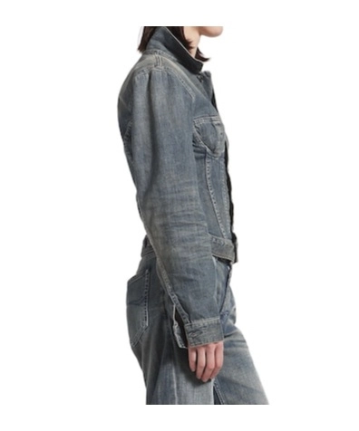 Balenciaga Corseted Denim Jacket - Blue