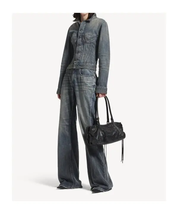 Balenciaga Corseted Denim Jacket - Blue