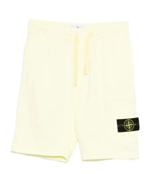Stone Island Drawstring Logo Patch Shorts - Yellow