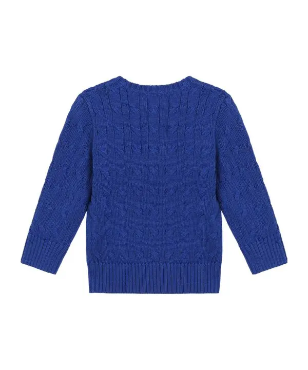 Polo Ralph Lauren Cable Knit Logo Embroidered Sweater - Blue