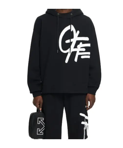 Off-White Spray Logo Relaxed Hoodie - Black