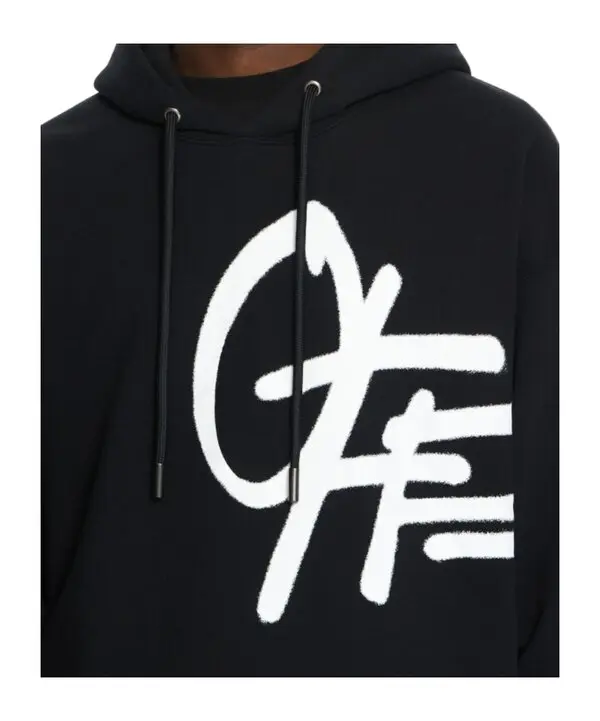 Off-White Spray Logo Relaxed Hoodie - Black
