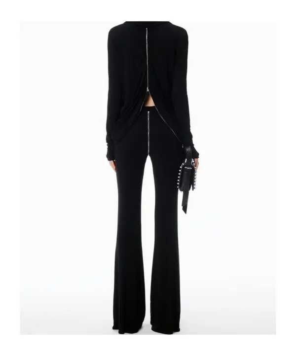 Alexander Wang Mid-rise Flared Pants With Center Zip