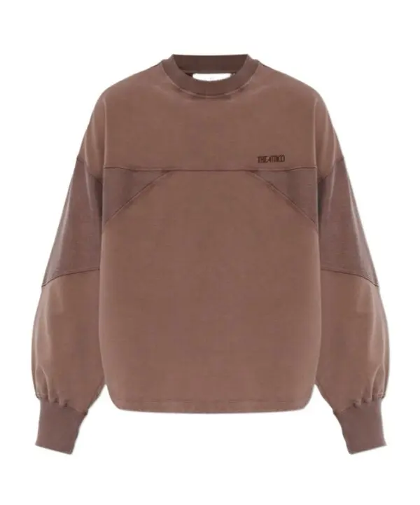 Attico Logo Embroidered Crewneck Sweatshirt - Brown