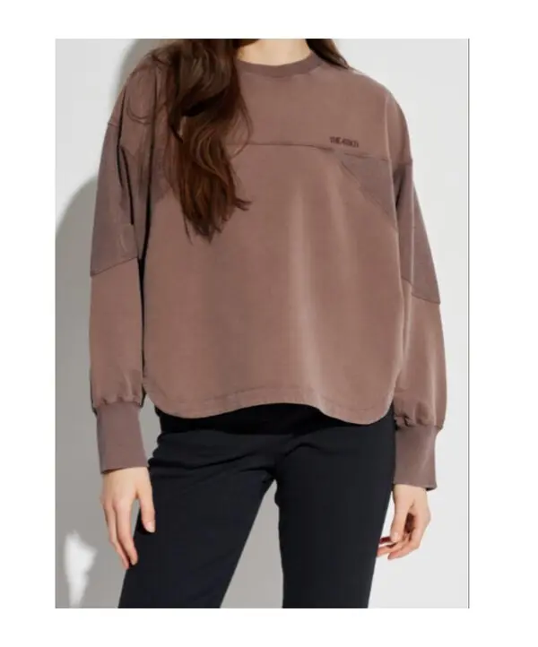 Attico Crewneck Sweatshirt With Logo Embroidery - Brown