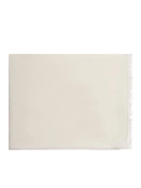 Max Mara Jacquard Logo Wool Scarf - White