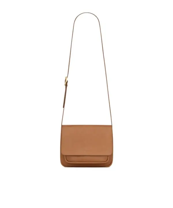 Saint Laurent Small Satchel In Leather - Brown