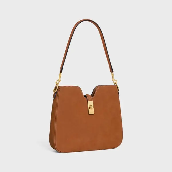 Celine Small Camille 16 Soft Bag In Nubuck Calfskin - Camel