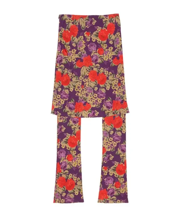 Acne Studios Layla Midi Skirt With Trouser Underlayer - Red