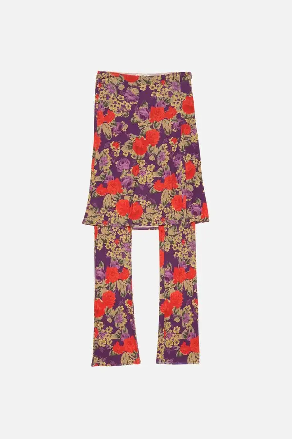 Acne Studios Layla Midi Skirt With Trouser Underlayer - Red