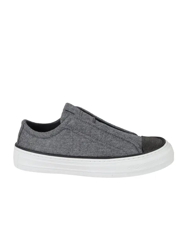 Brunello Cucinelli Slip-on Low-top Sneakers With Round Toe