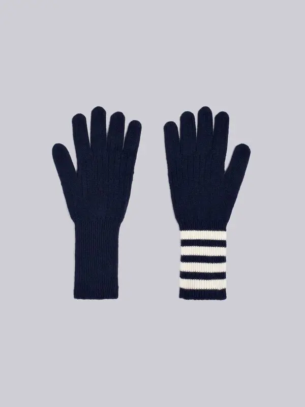Thom Browne 4-bar Ribbed Gloves