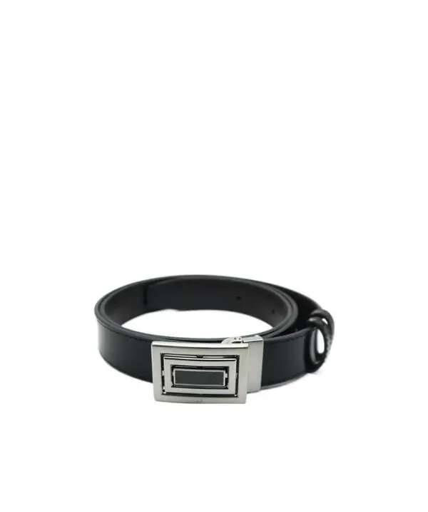 Dunhill Logo Buckle Leather Belt - Black