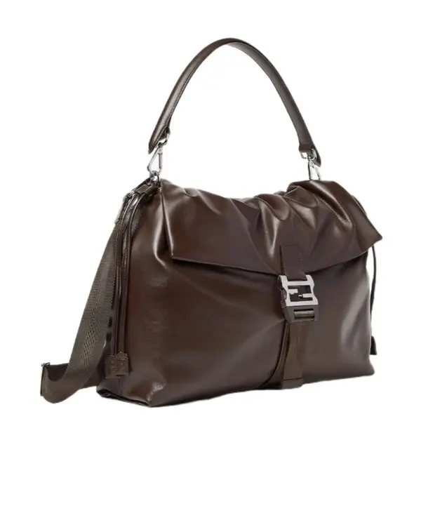 Fendi Flux Maxi Messenger Bag - Dark Brown