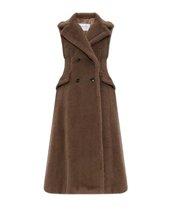Max Mara Double-breasted Sleeveless Coat - Brown