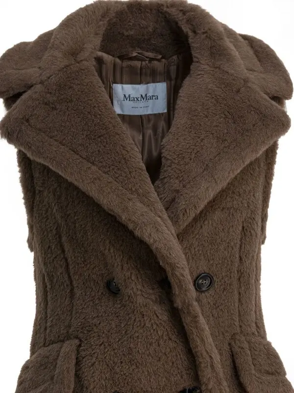 Max Mara Double-breasted Sleeveless Coat - Brown