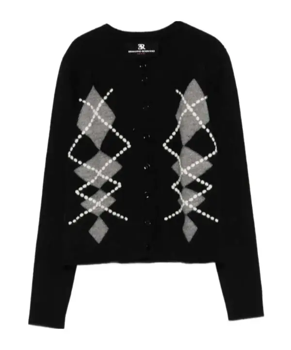Ermanno Scervino Argyle Motif Cardigan