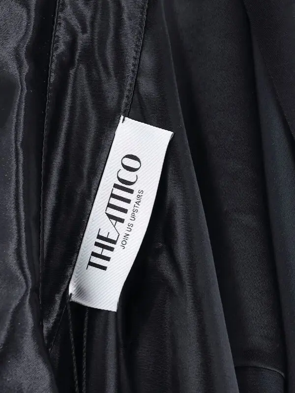 Attico Asymmetric Satin Mini Shirt Dress