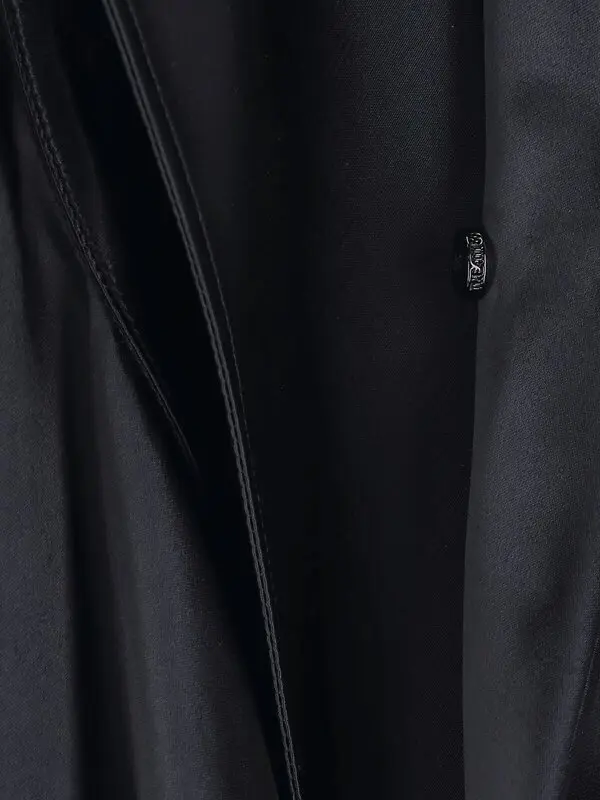 Attico Asymmetric Satin Mini Shirt Dress