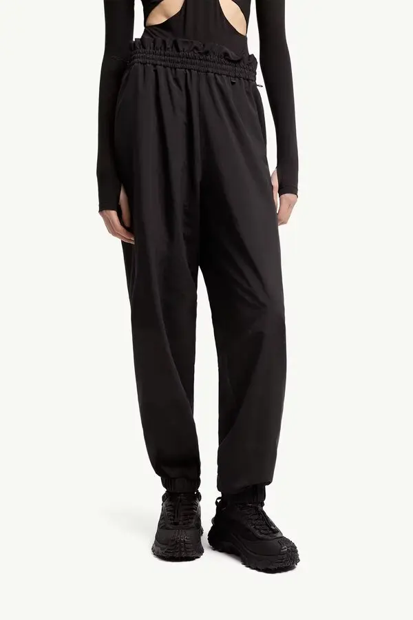 Moncler Ruffled Waistband Track Pants - Black