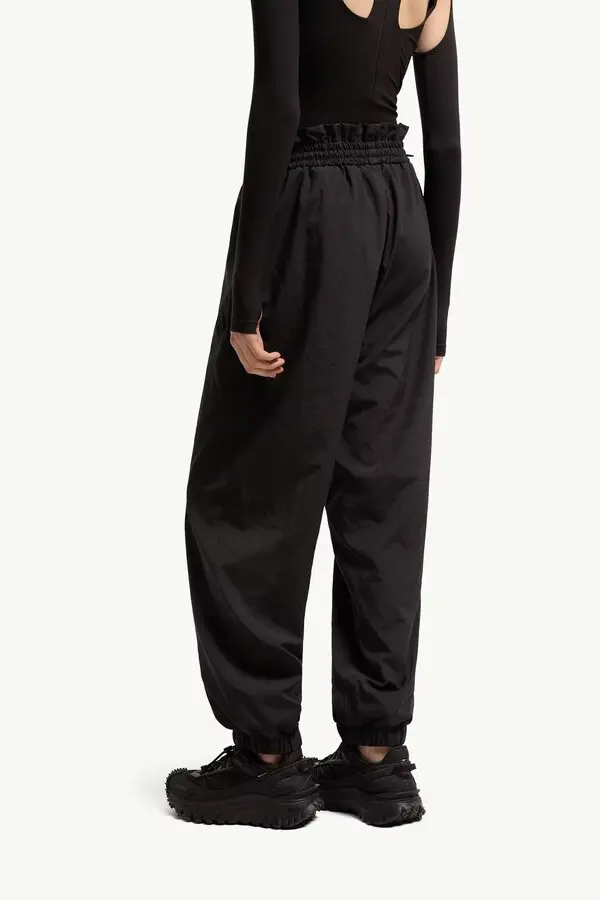 Moncler Ruffled Waistband Track Pants - Black