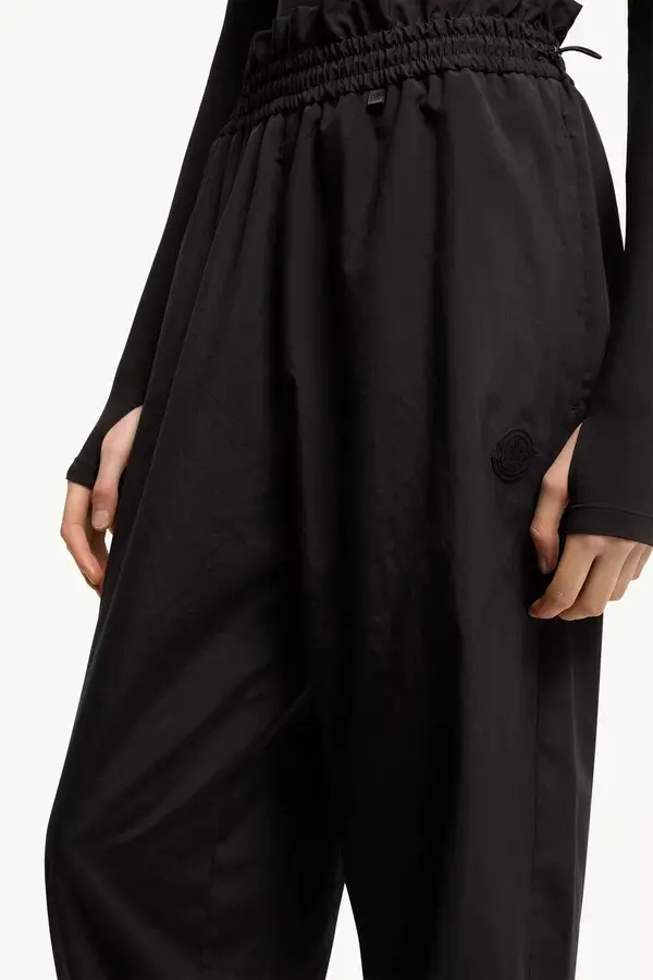Moncler Ruffled Waistband Track Pants - Black