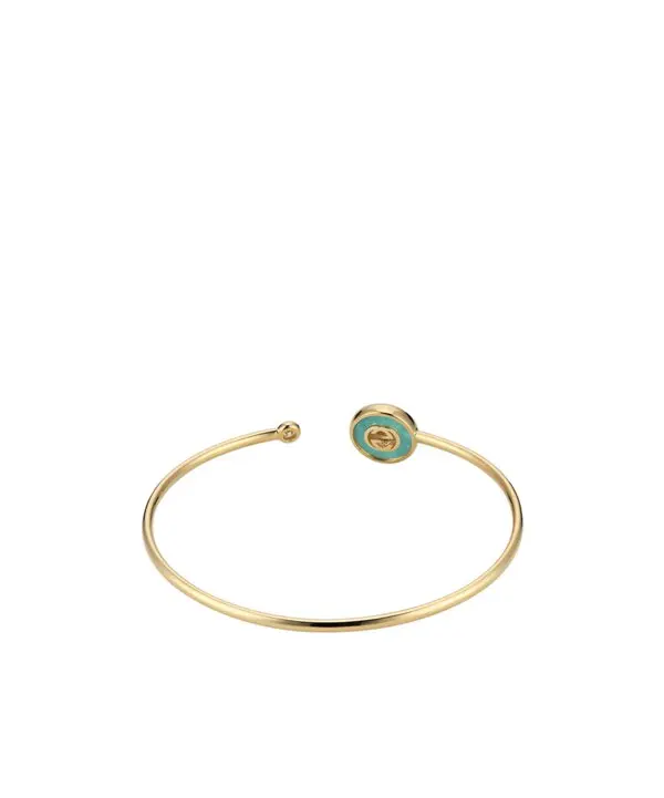 Gucci Interlocking G Bangle Bracelet With Diamond And Stone