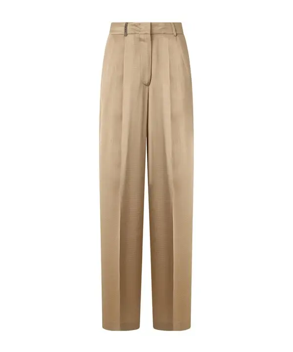 Peserico Stretch Satin Pleated Pants - Nude