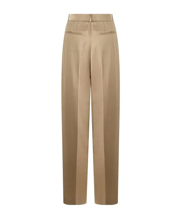Peserico Stretch Satin Pleated Pants - Nude