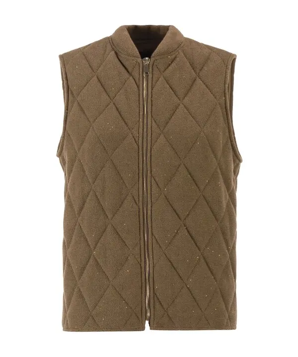 Fabiana Filippi Quilted Waistcoat With Knitted Collar