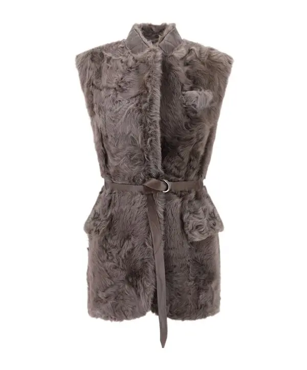 Brunello Cucinelli Shearling Belted Vest