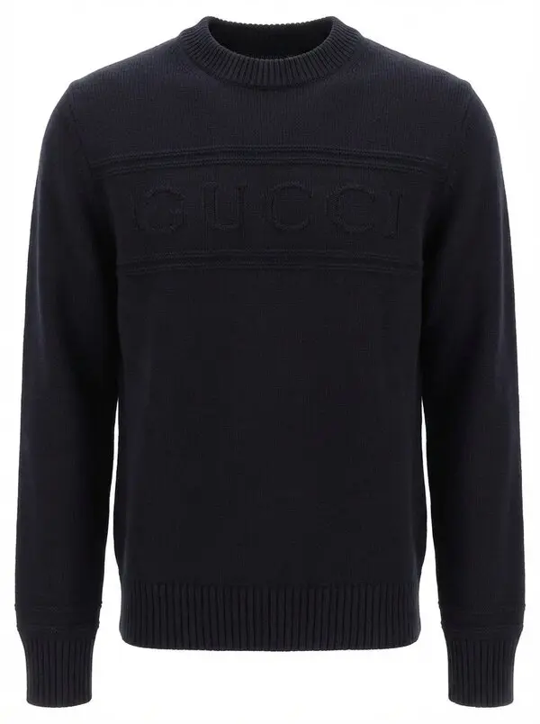 Gucci Logo Detailed Knit Sweater - Black