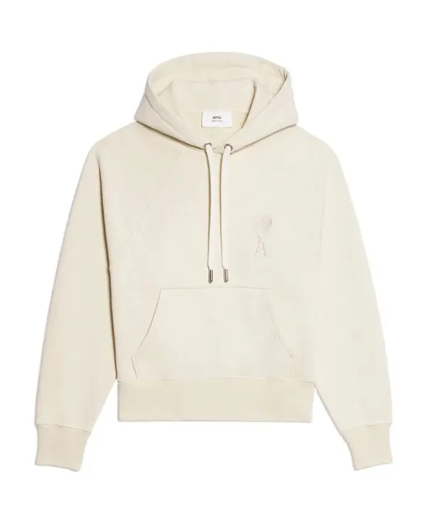 AMI Paris De Coeur Embroidered Organic Cotton Hoodie