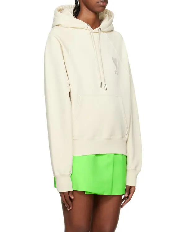 AMI Paris De Coeur Embroidered Organic Cotton Hoodie